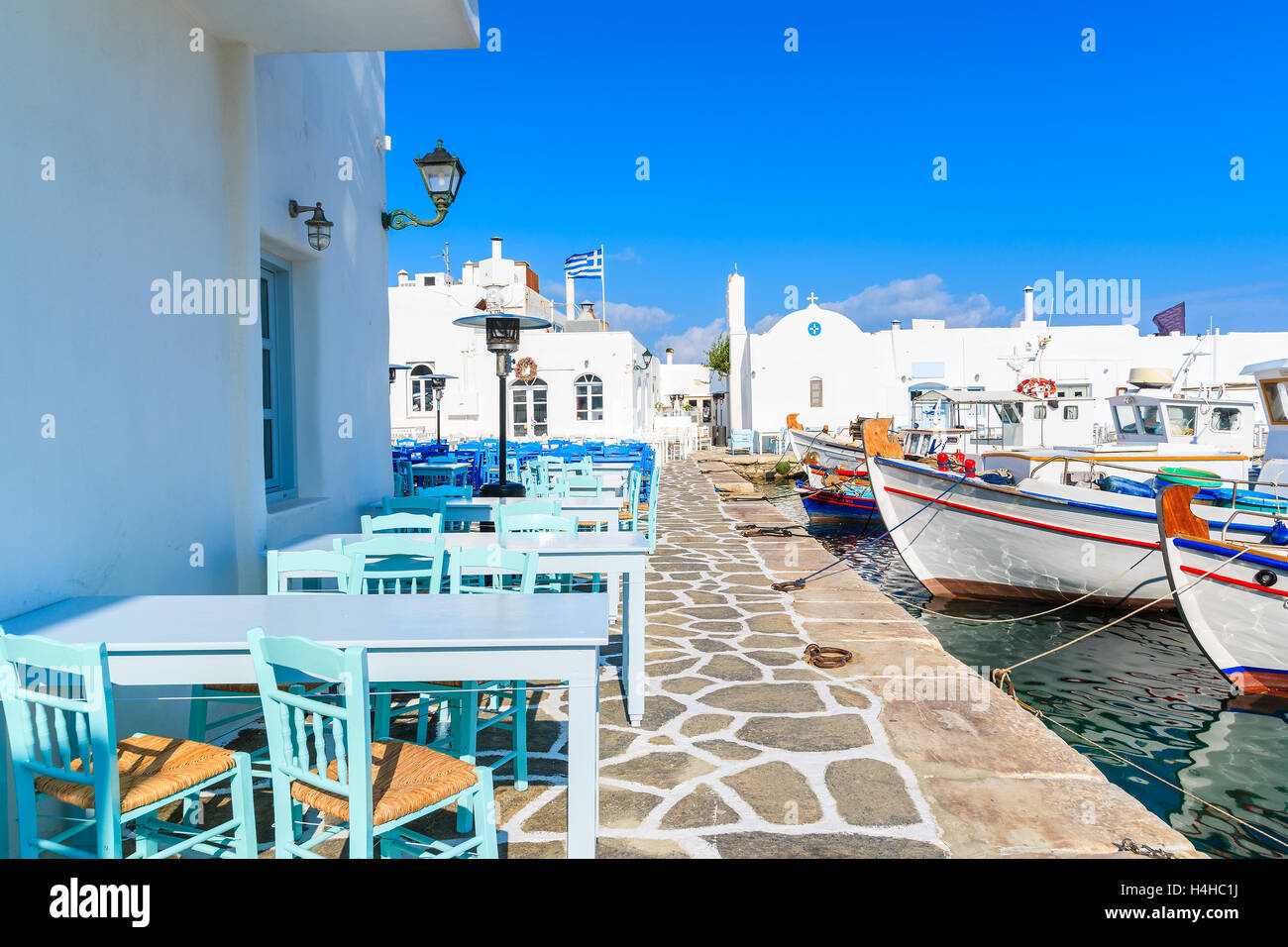Seaside taverna tables hi-res stock photography and images - Alamy