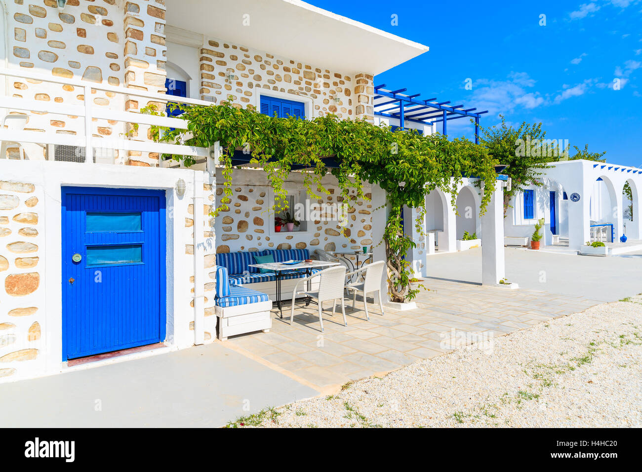Beautiful Greek Houses On Street High Resolution Stock Photography and ...