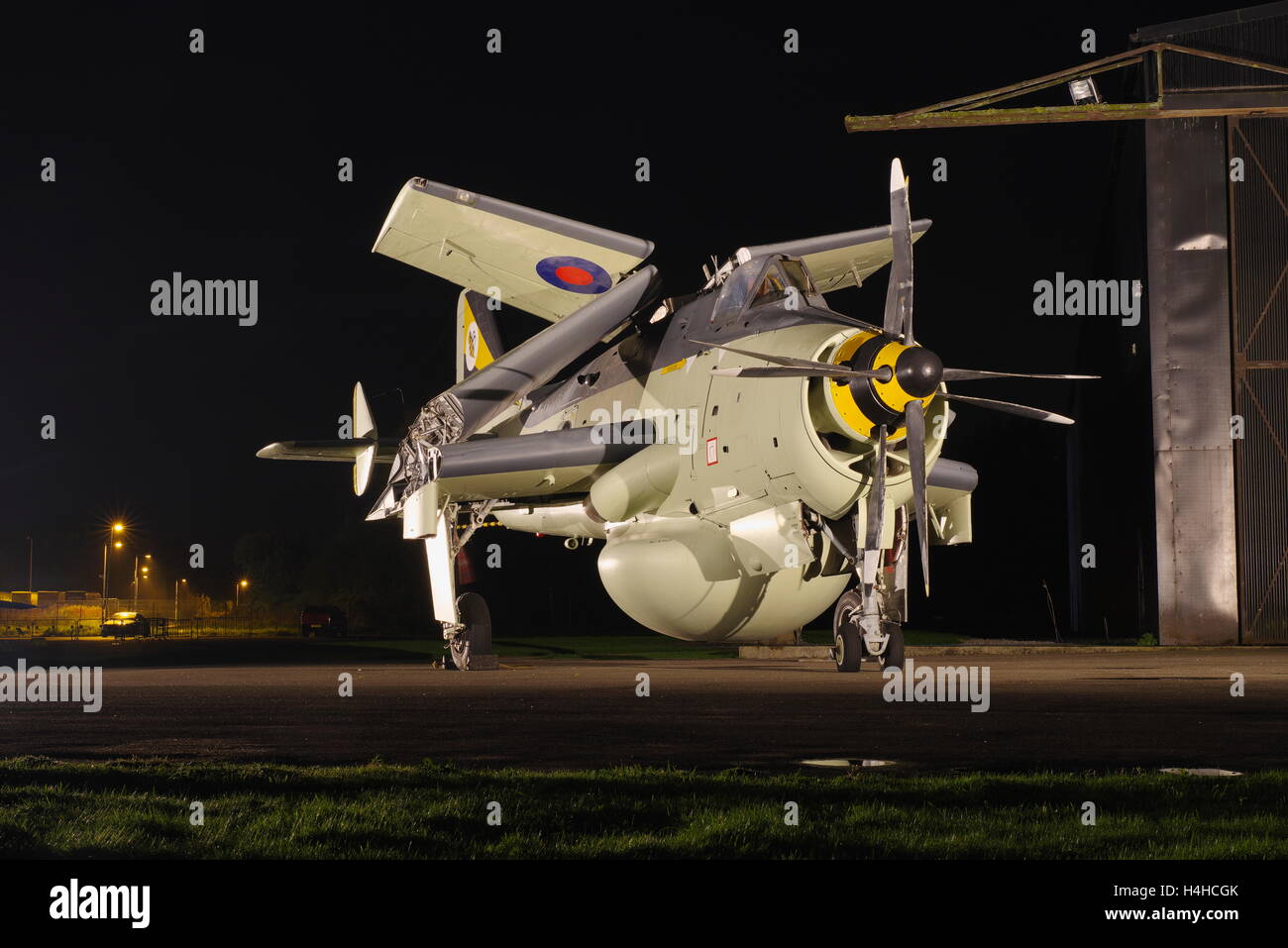 Fairey Gannet AEW 3, XL502, aircraft at night Stock Photo - Alamy