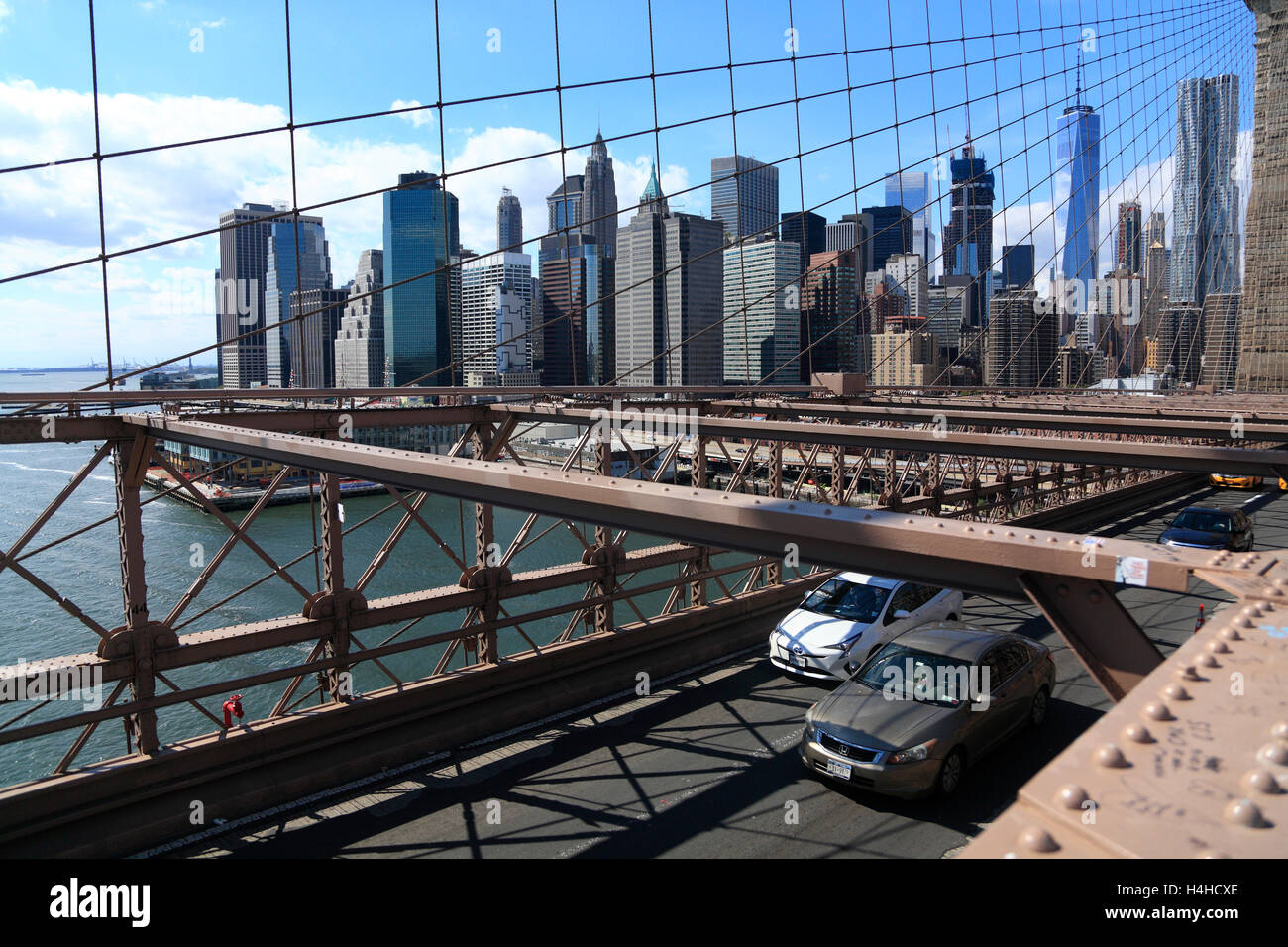 Cars on Brooklyn Bridge, New York, USA Stock Photo - Alamy