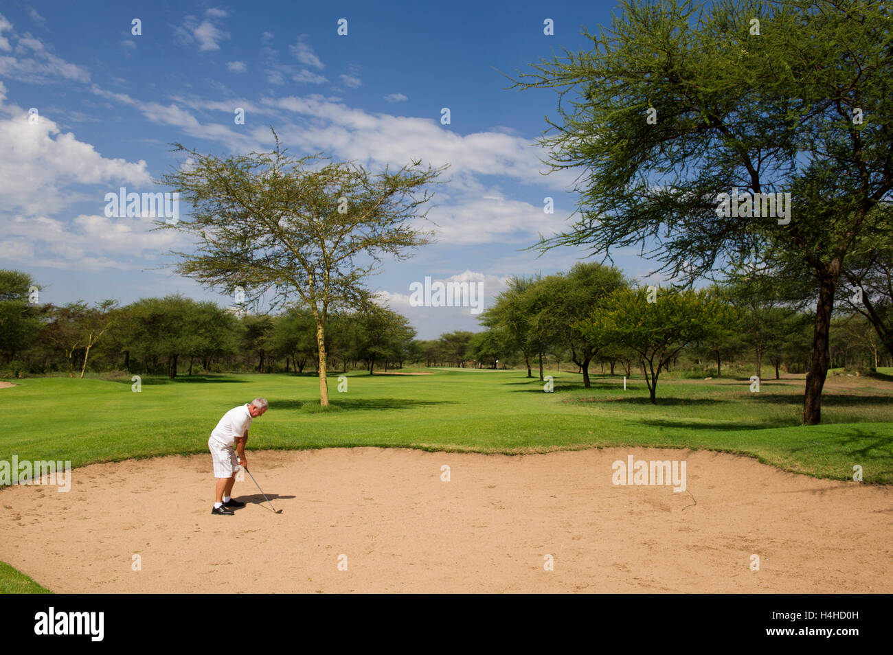 Man playing golf at the Kilimanjaro Golf and Wildlife Estate, Arusha ...