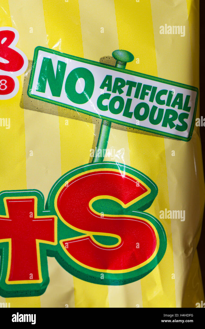 No artificial colours - information on bag of Swizzels loadsa sweets ...