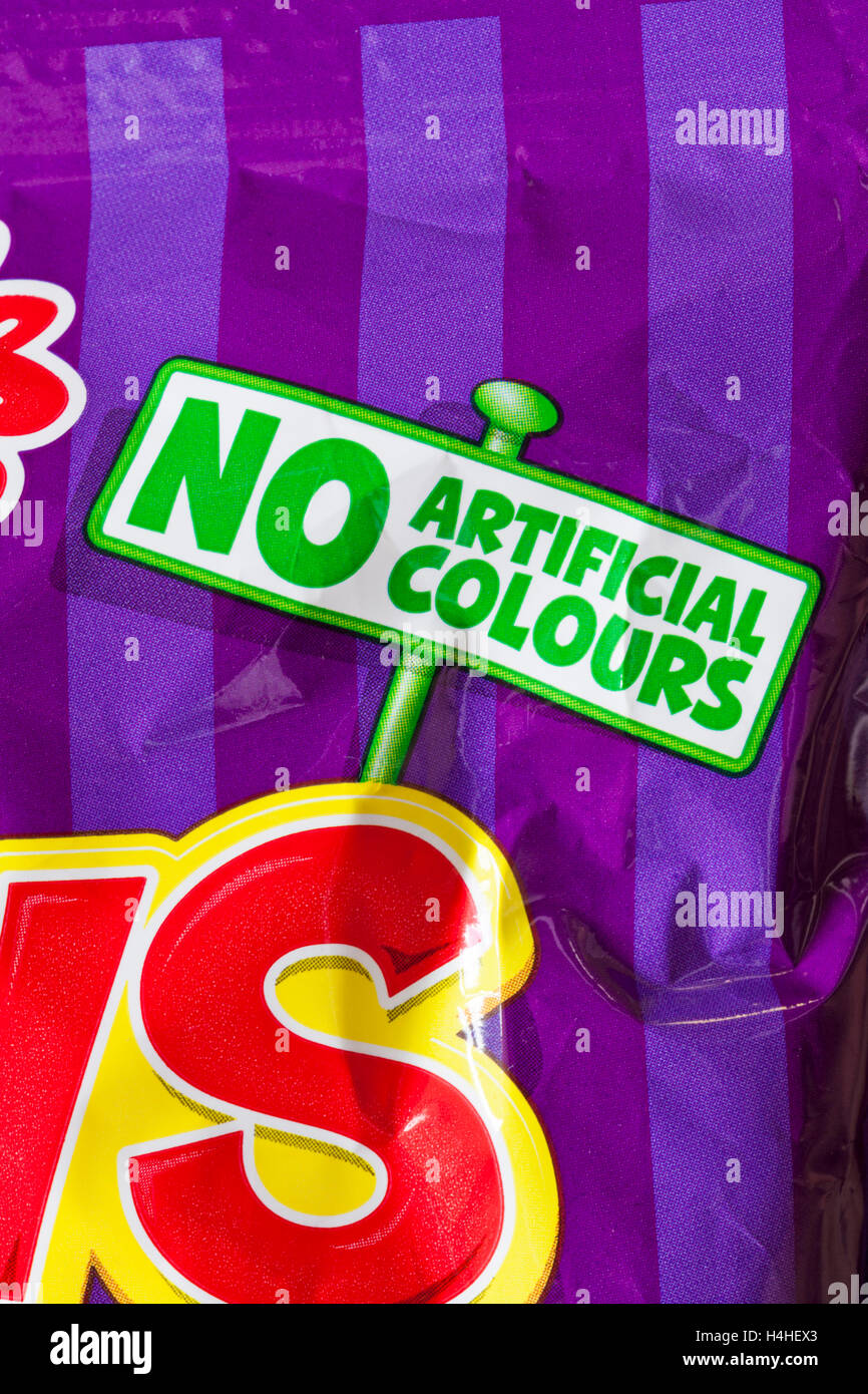 No artificial colours - information on bag of Swizzels loadsa chews ...