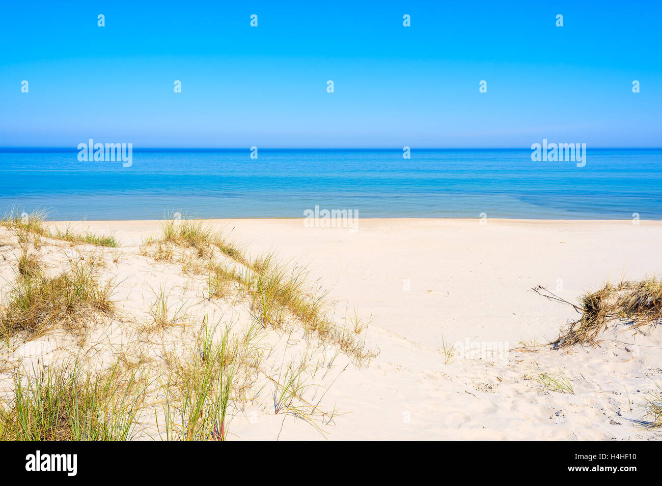 A view of beautiful sandy beach in Leba town, Baltic Sea, Poland Stock ...