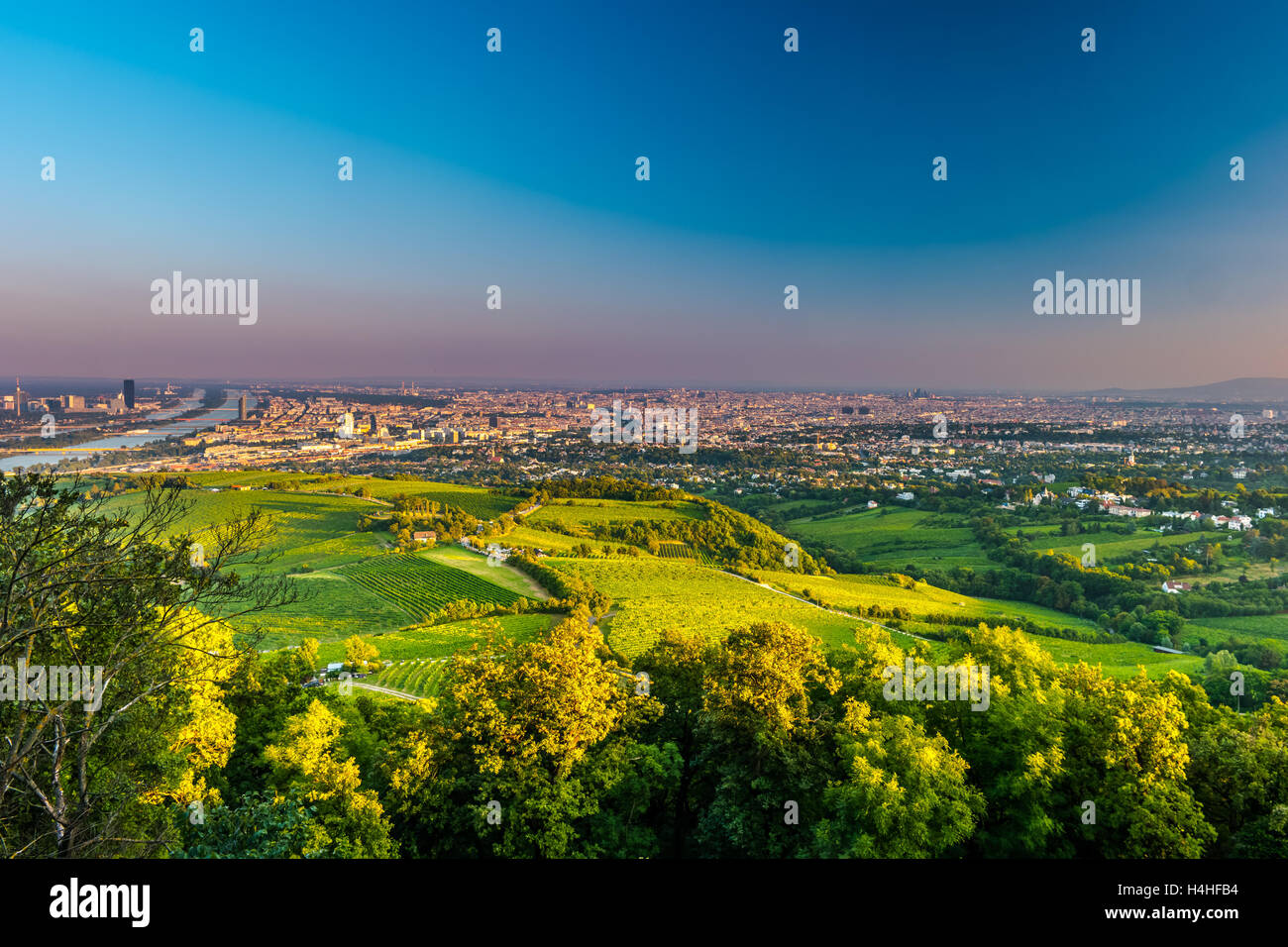 Vienna skyline and Danube River. Vienna, Austria Stock Photo - Alamy Vienna skyline and Danube River. Vienna, Austria Stock Photo - Alamy