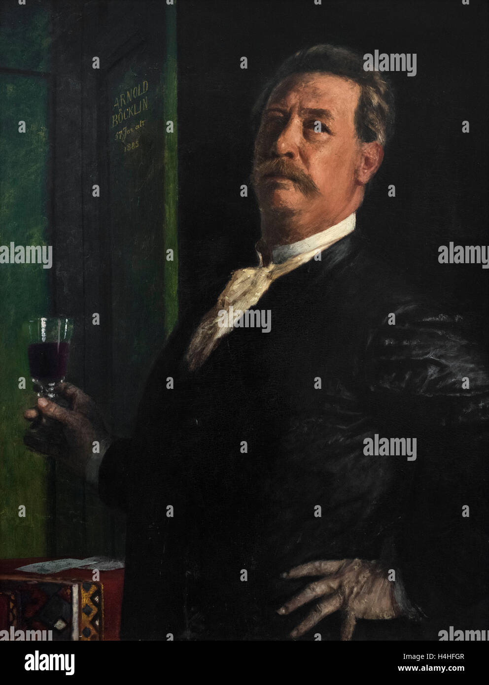 Arnold Böcklin (1827-1901), Self Portrait with Wine Glass, 1885 Stock ...