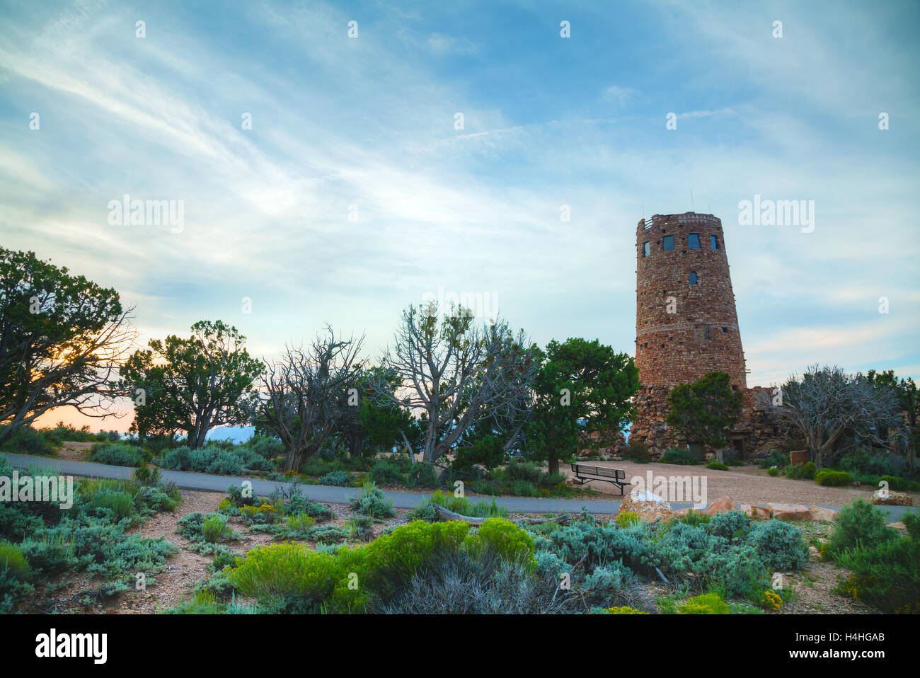 Desert View Watchtower point at the Grand Canyon National Park Stock ...