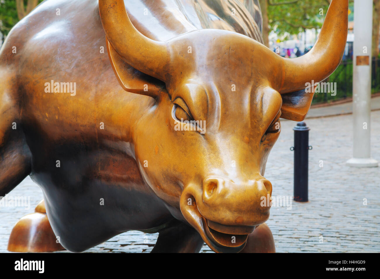 NEW YORK CITY - September 3: Charging Bull sculpture on September 3 ...