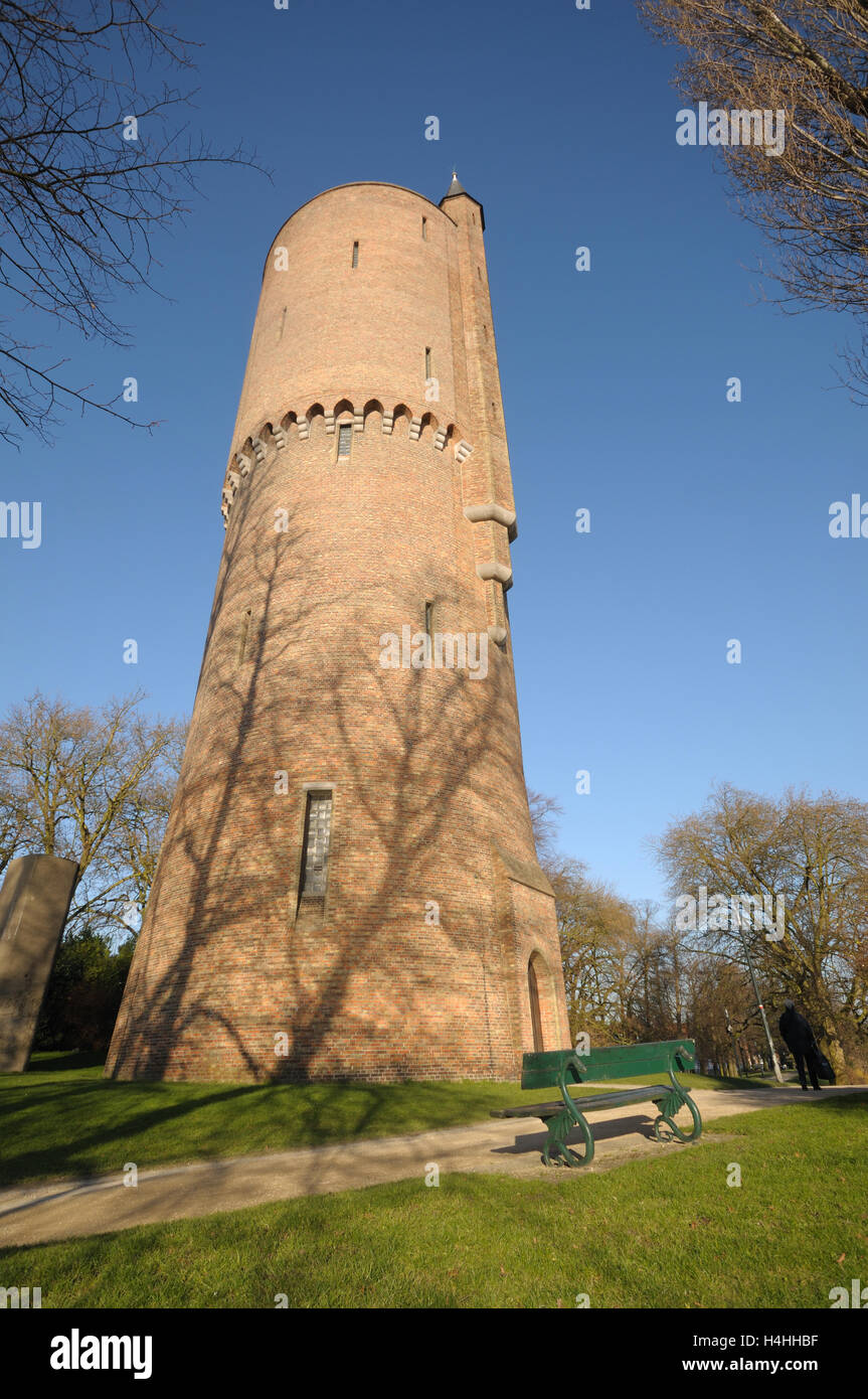 Tower from old Flemish castle in a park in Brugge, Belgium Stock Photo ...