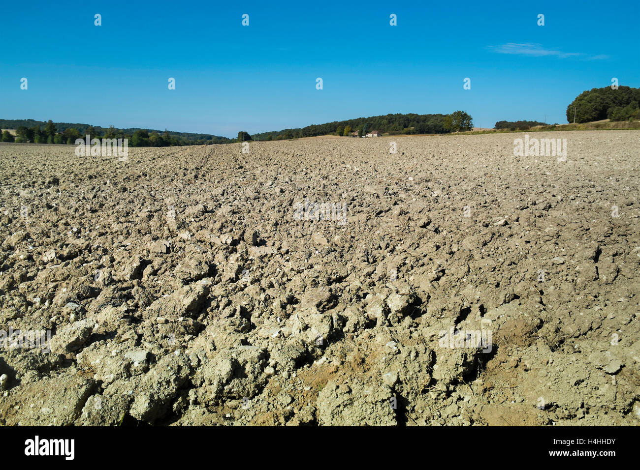 Turned soil surface of farm field - France Stock Photo - Alamy
