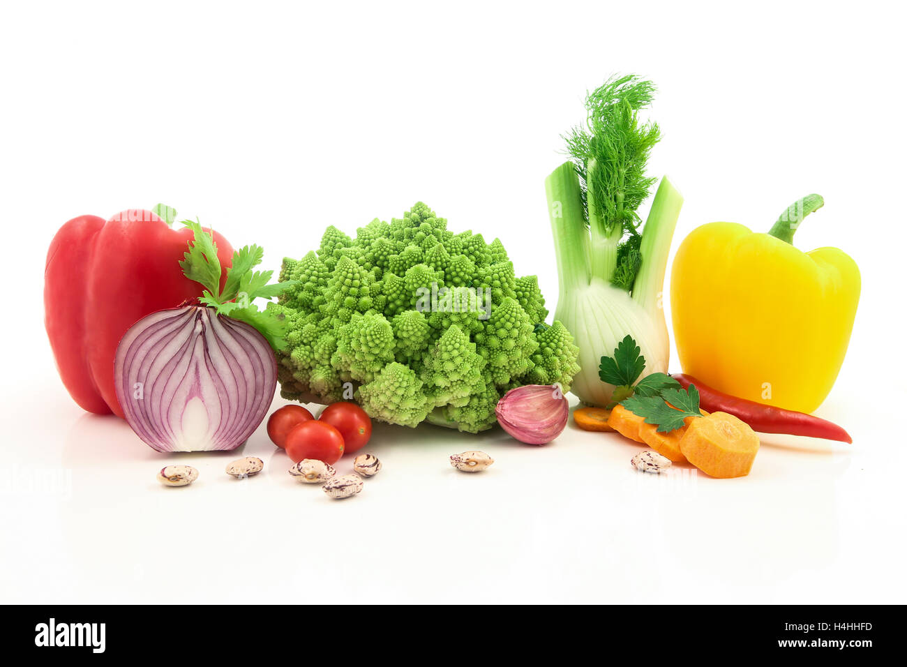 fresh vegetable with leaves isolated on white background Stock Photo ...