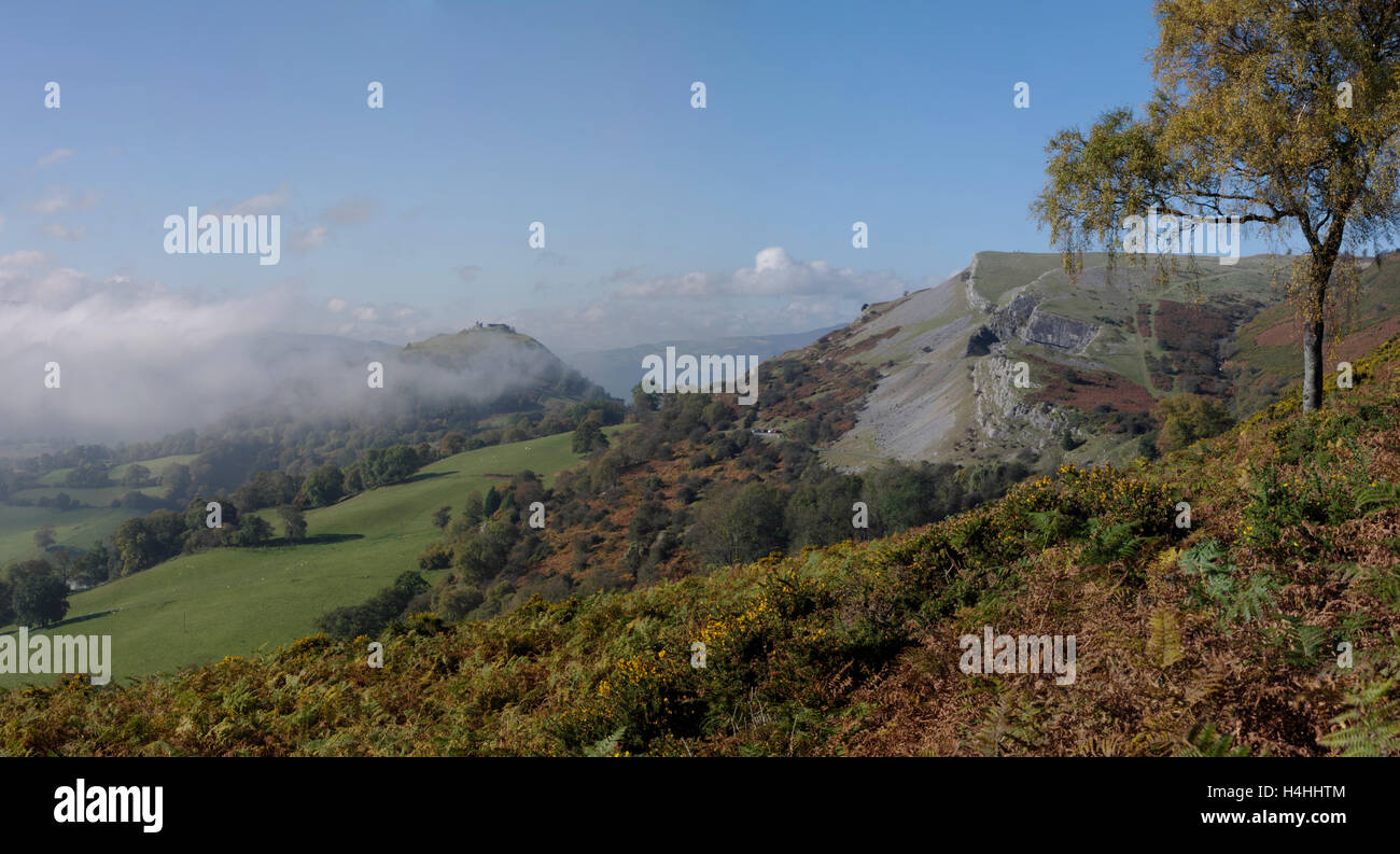 Panorama, Castell Dinas Bran, Llangollen North Wales Stock Photo - Alamy