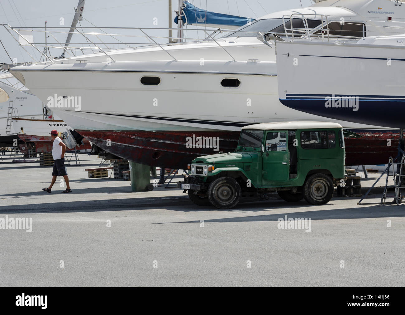 A yatch view in Altea port, Alicante north, Spain Stock Photo - Alamy