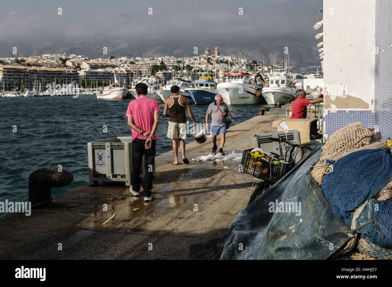 A pier view in Altea port, Alicante north, Spain Stock Photo - Alamy