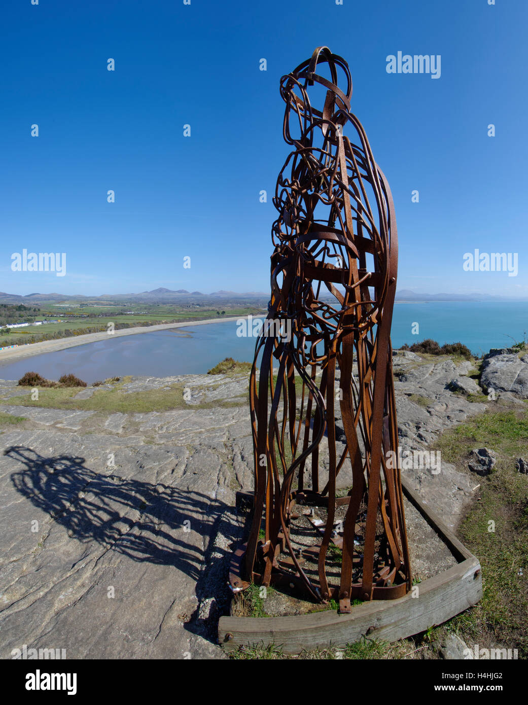 Iron Man Sculpture, Plas Gwyn y Weddw, North Wales Stock Photo - Alamy
