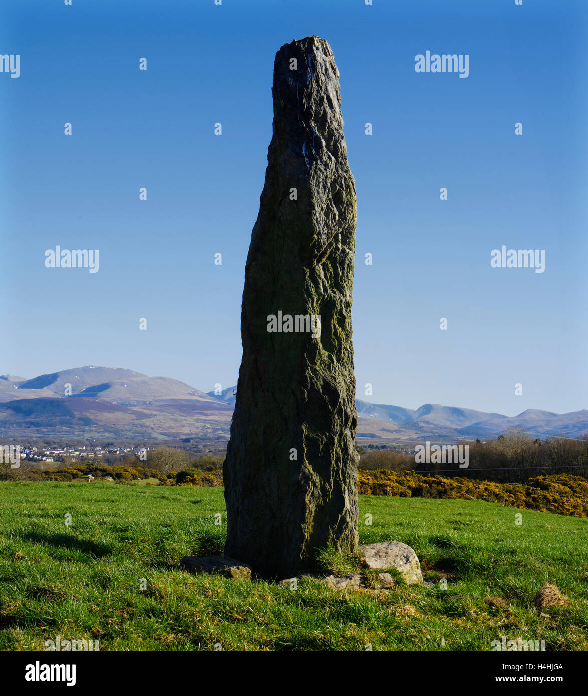 Standing Stone, Llanddona, Anglesey, Wales Stock Photo - Alamy