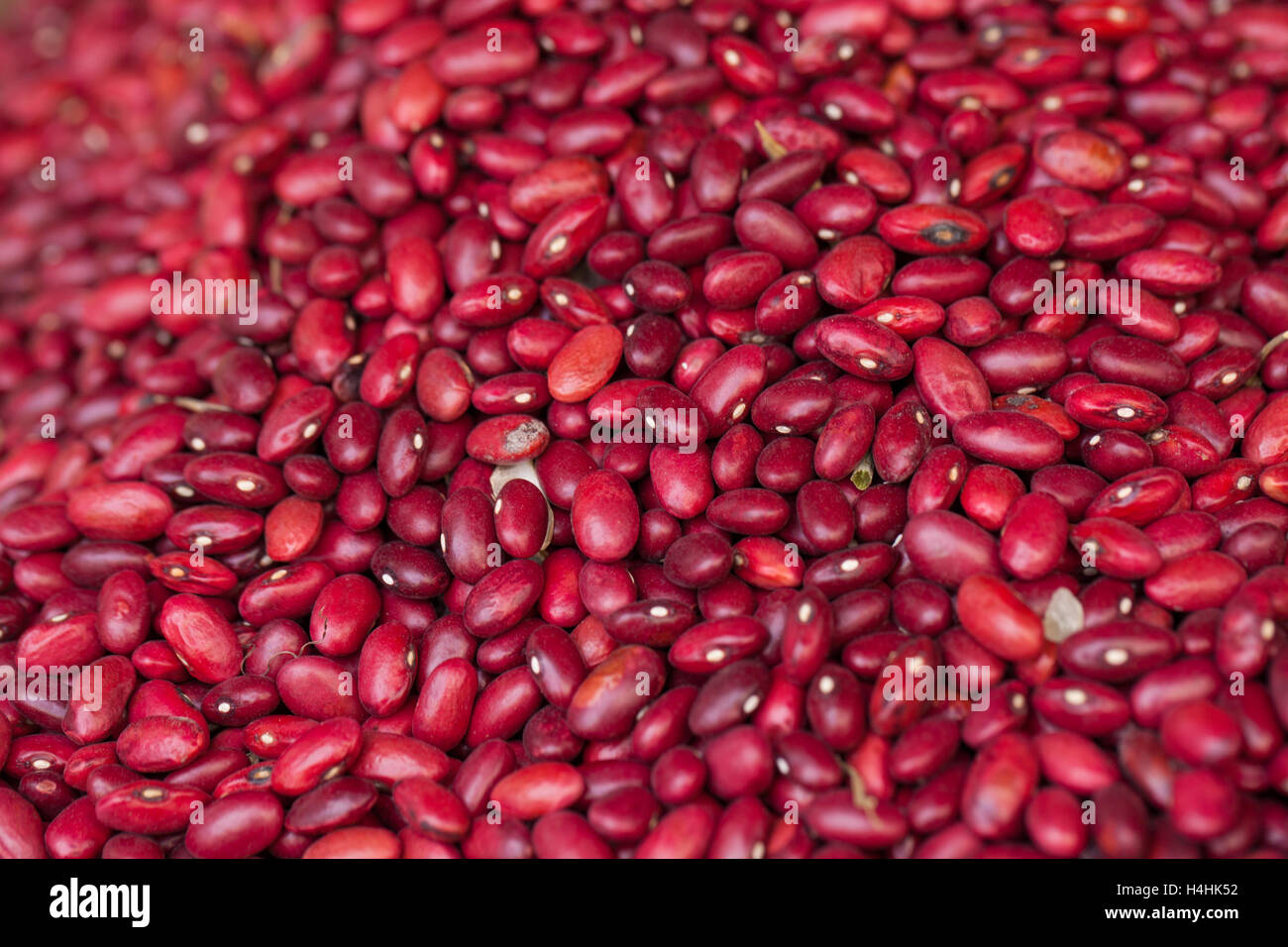 Texture of raw red bean selling on interwoven bamboo basket in fresh ...