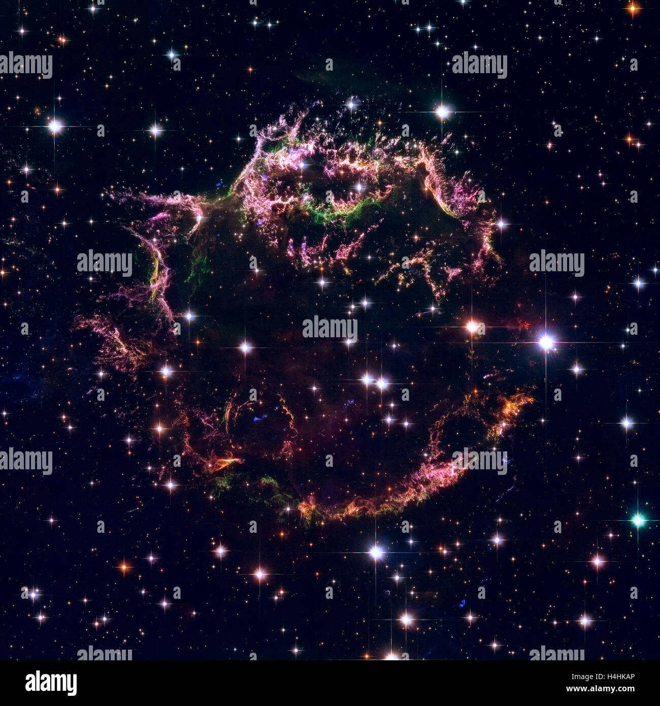 Cassiopeia A - colourful aftermath of a violent stellar death Stock ...
