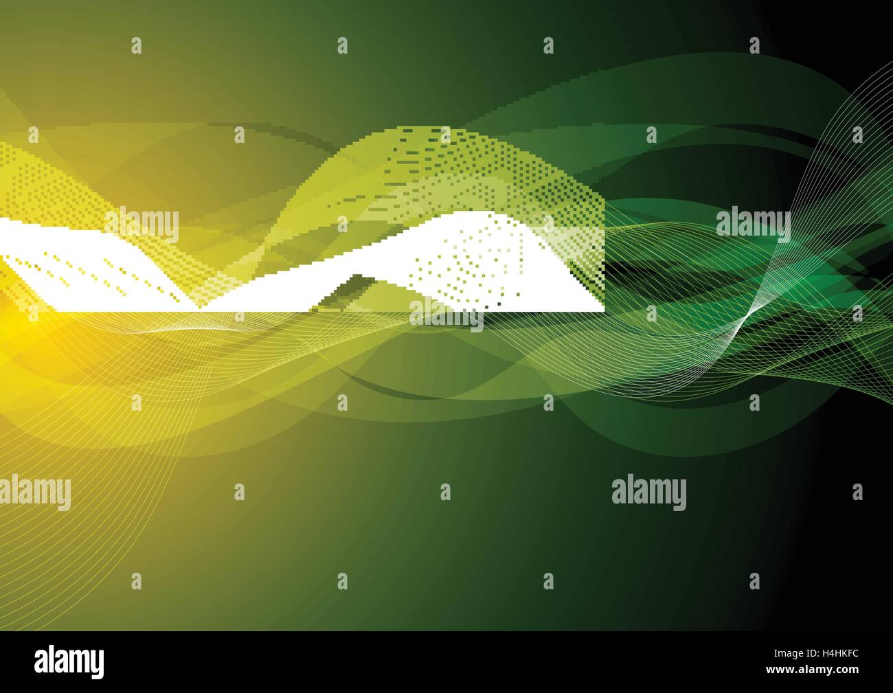 Dark green orange wavy background. Vector illustration Stock Vector ...