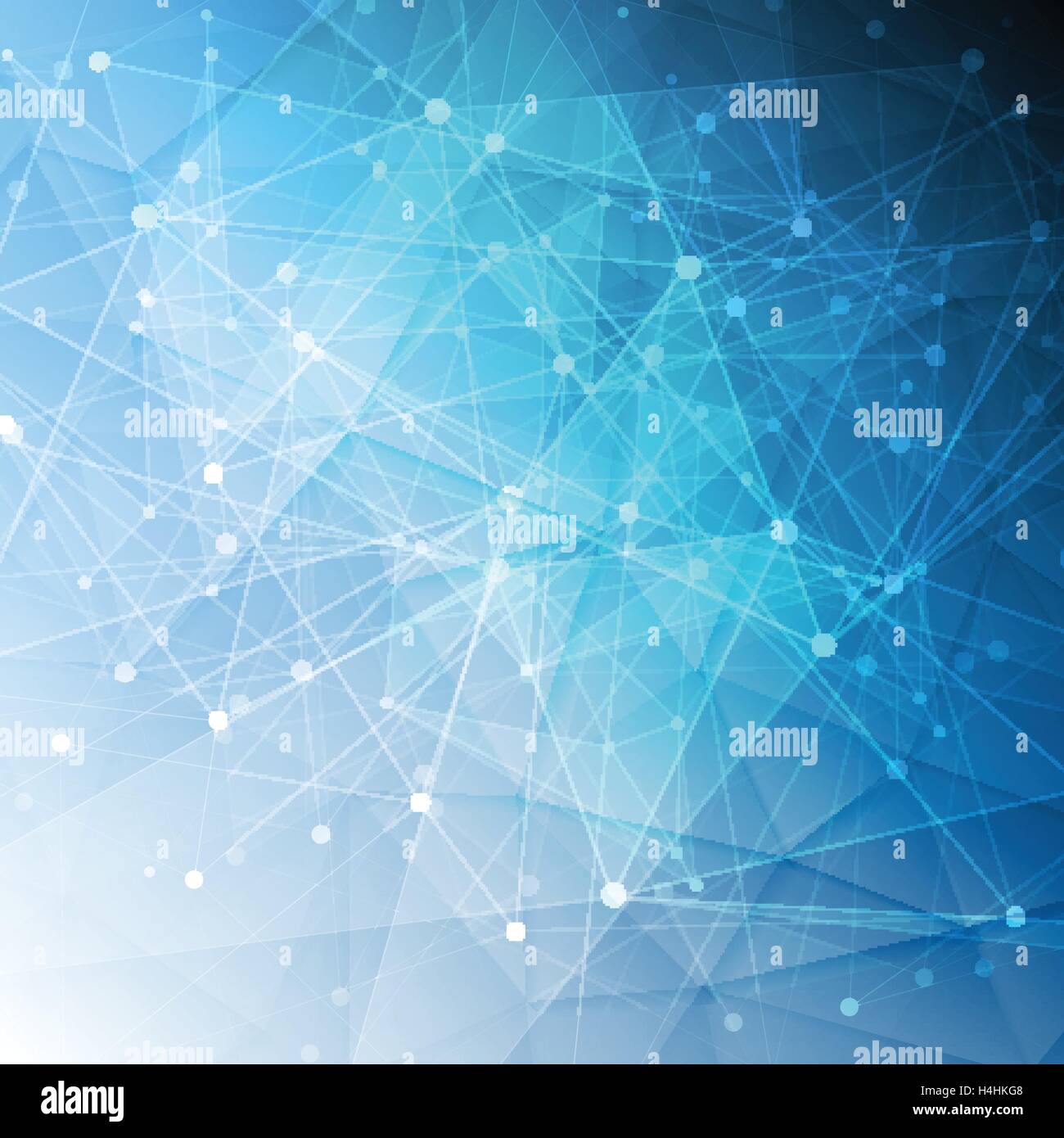 Connection structure blue low poly abstract background. Communication ...