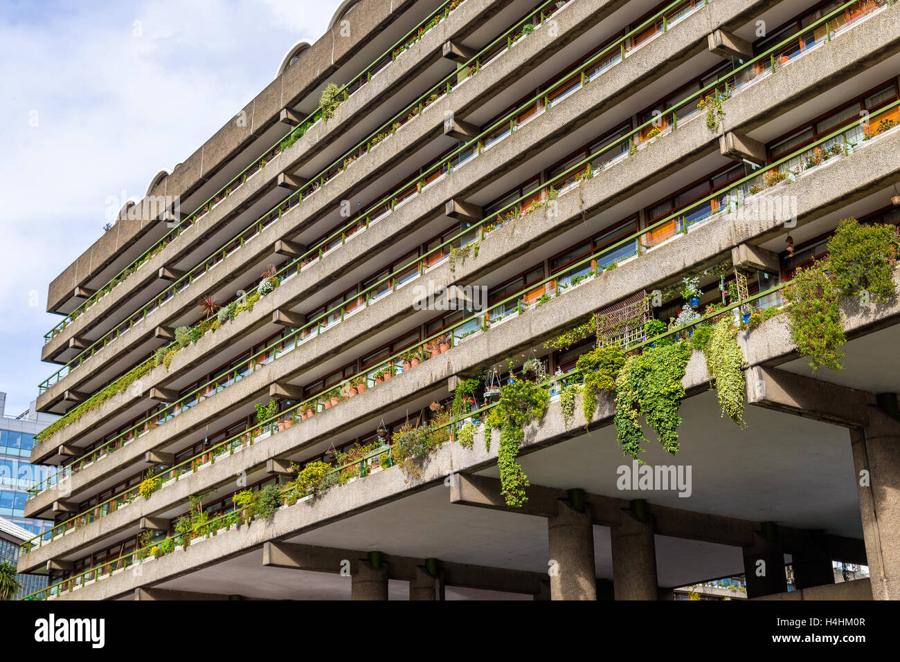 Lakeside terraces in Barbican Complex - London, England Stock Photo - Alamy