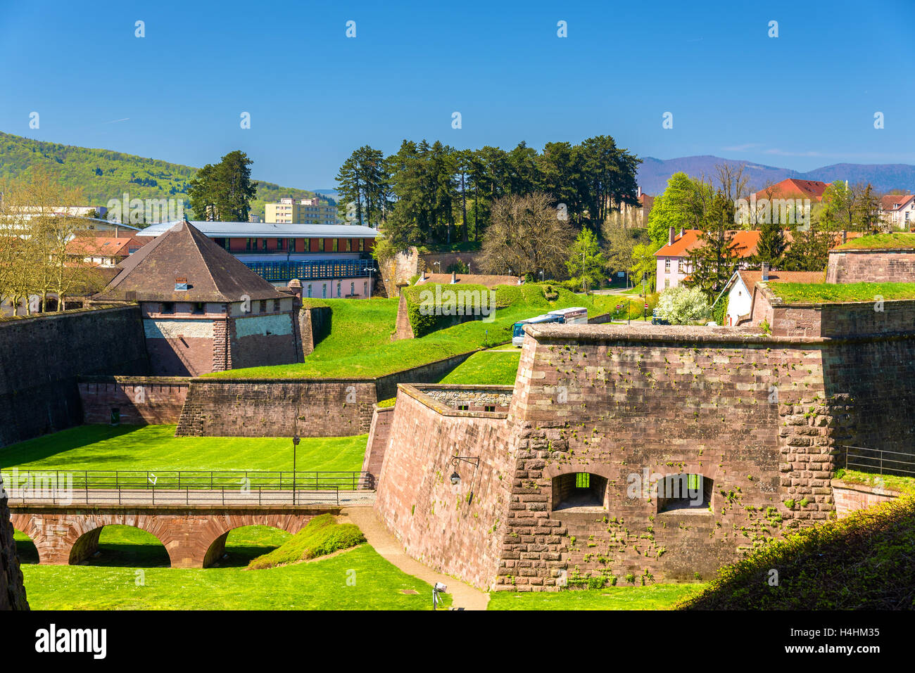 Walls of the fortress of Belfort - France Stock Photo - Alamy