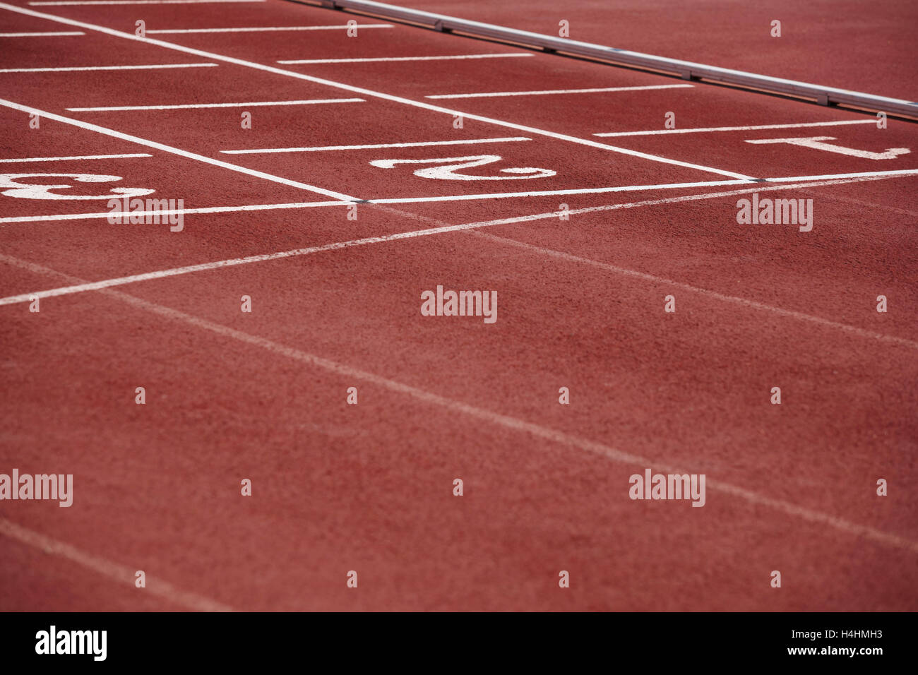 Numbers signpost in an athletic running track. Horizontal Stock Photo ...