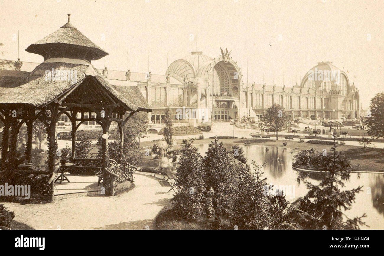 Part of the exhibition grounds at the Paris, France World Exhibition in ...