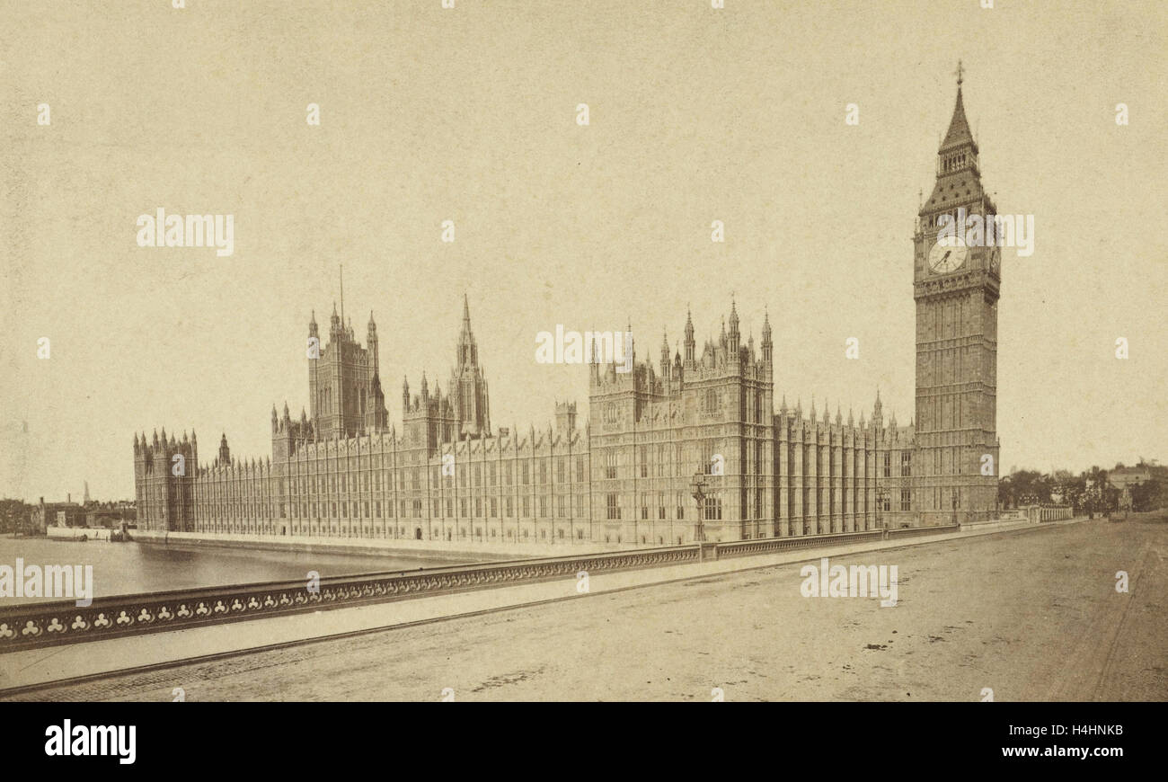 Parliament Buildings in London UK, attributed to F.G.O. Stuart, 1870 ...