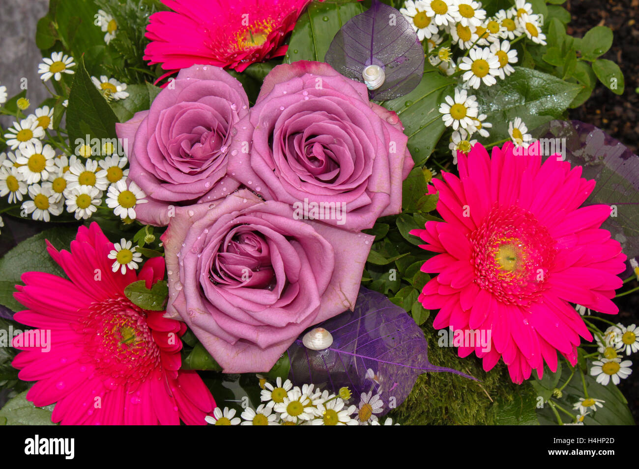 a Bunch of different flowers, bouquet close up background Stock Photo ...