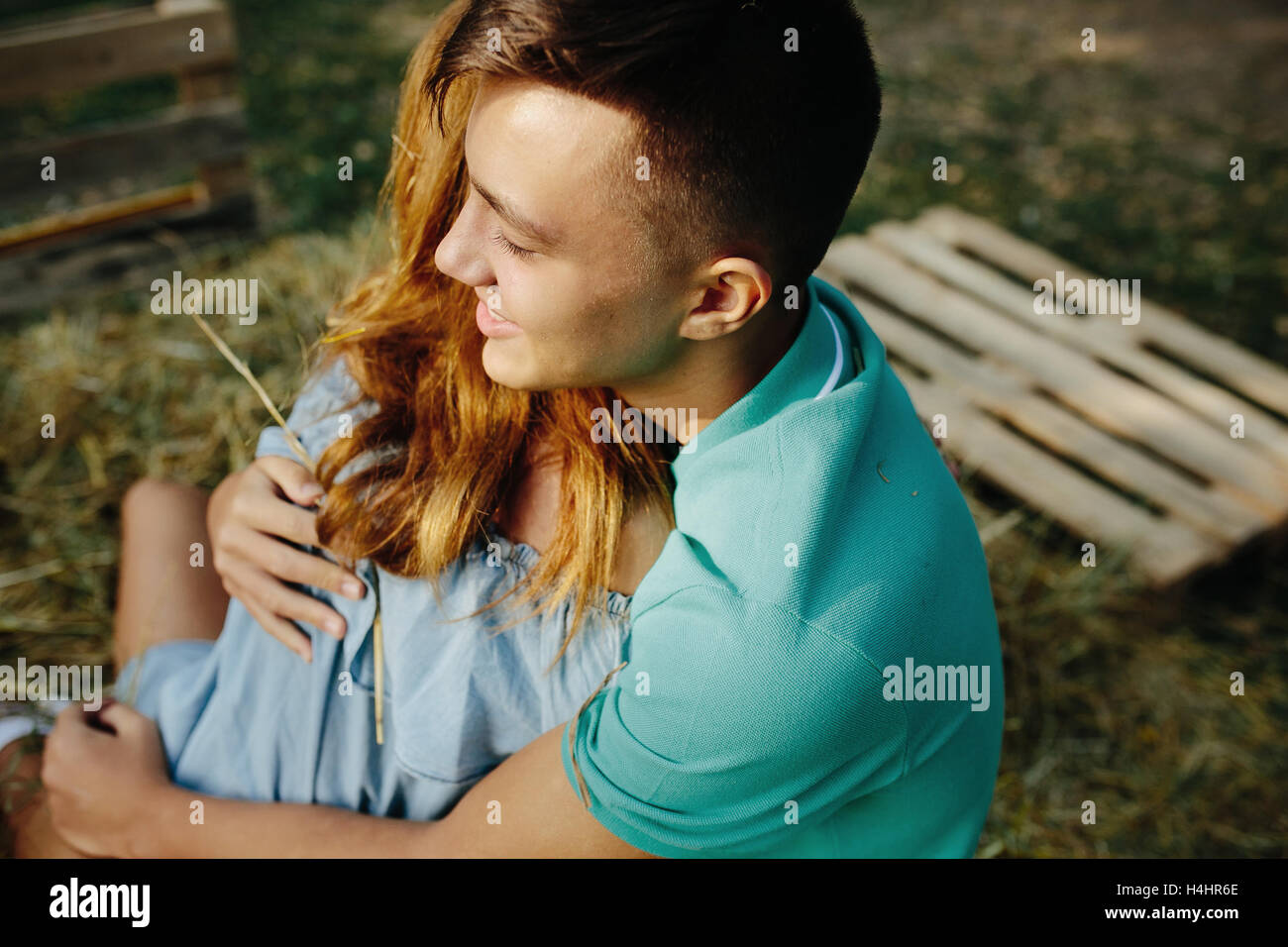 man and woman having fun in the park Stock Photo - Alamy