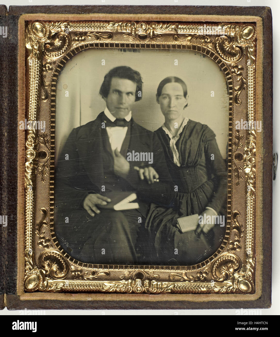 Portrait of a young couple, Anonymous, c. 1840 - c. 1860 Stock Photo ...
