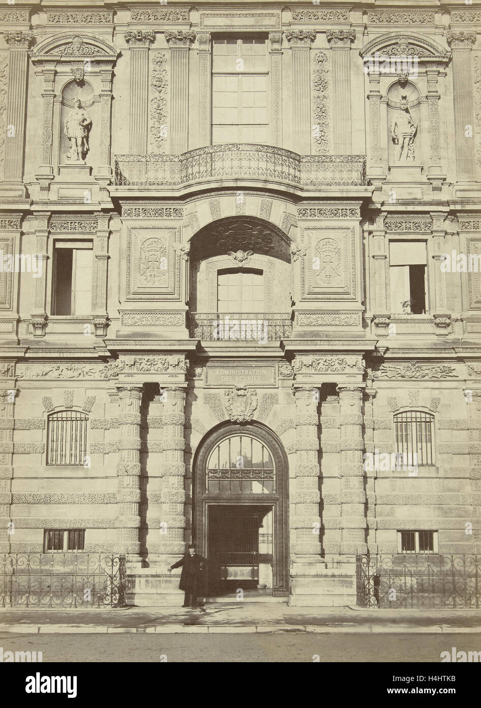 Library of the Louvre, Paris, France, A. Mansuy, 1860 - 1880 Stock ...