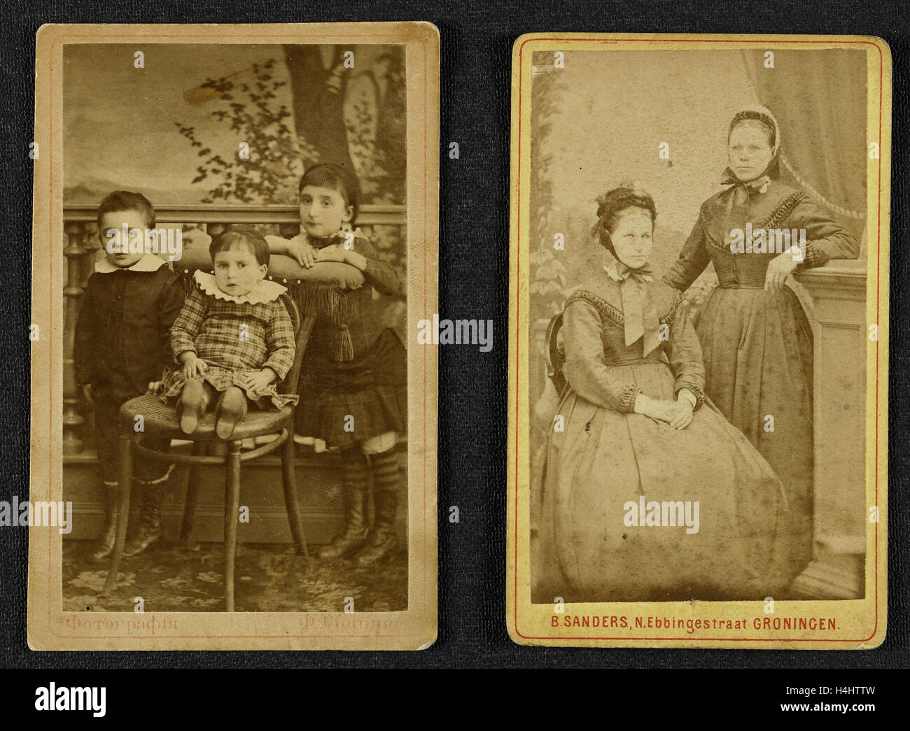 Portrait of three children, F. Sonnin, 1870 - 1890 Stock Photo - Alamy