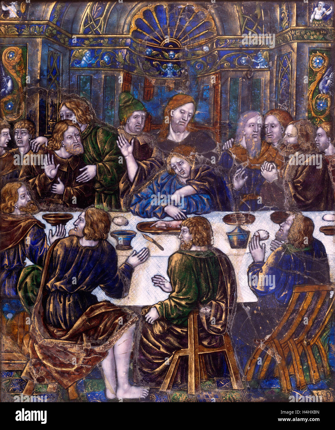 Jean Penicaud I, Plaque with the Last Supper, French, c. 1480 - after 1541, c. 1530, enamel ...