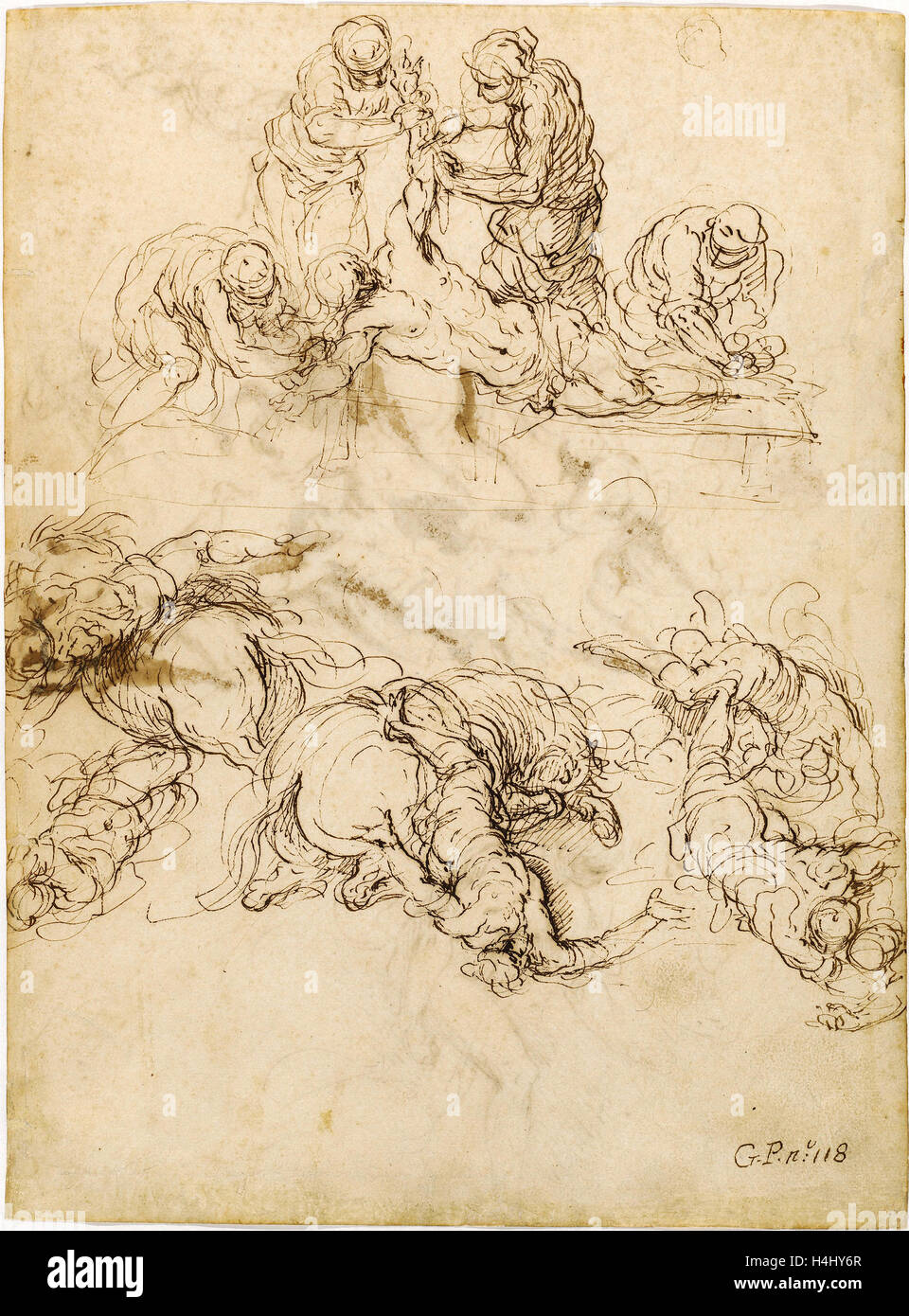 Antique drawing, the human figure, and horses Stock Photo - Alamy