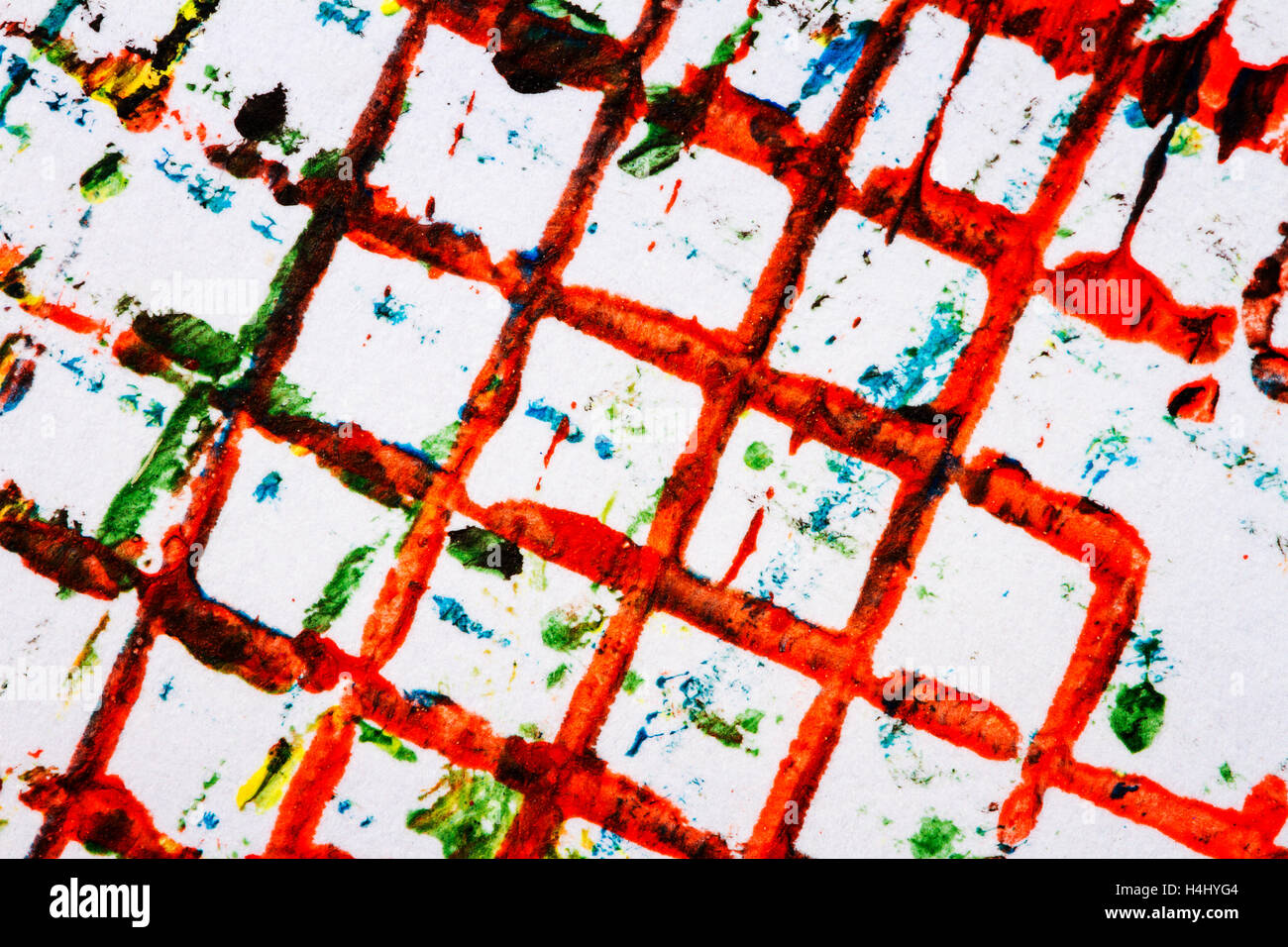 Abstract hand painted mainly red acrylic art background Stock Photo - Alamy