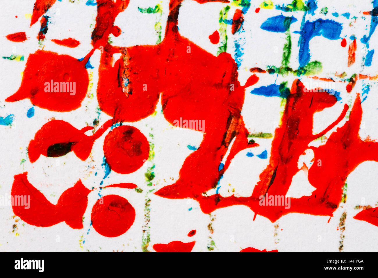 Abstract hand painted mainly red acrylic art background Stock Photo - Alamy