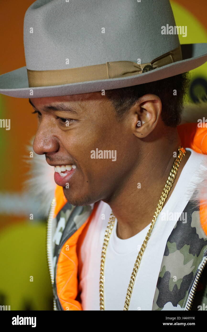Nick Cannon, host of the Nickelodeon HALO Awards, on the orange carpet ...