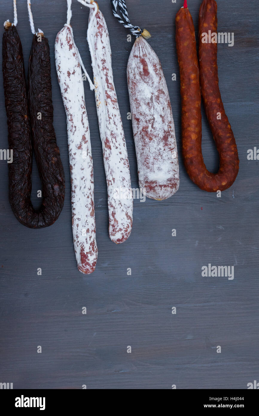 Cured meat and sausages Stock Photo - Alamy