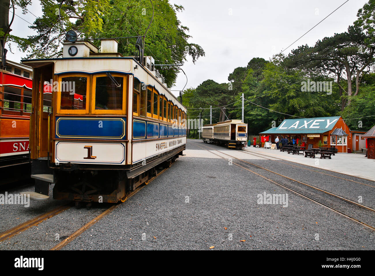Laxey Electric Train Station; Isle of Man; UK Stock Photo - Alamy