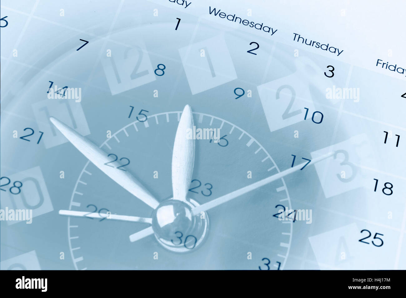 Clock face and calendar composite Stock Photo - Alamy