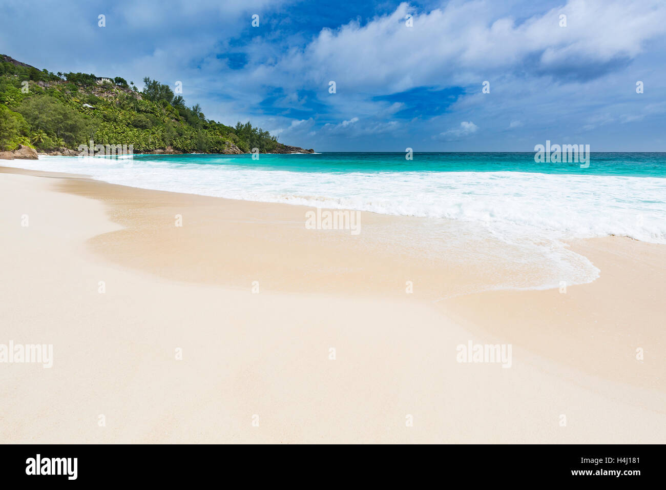 The perfect white beach Anse Intendance in the south of Mahe ...