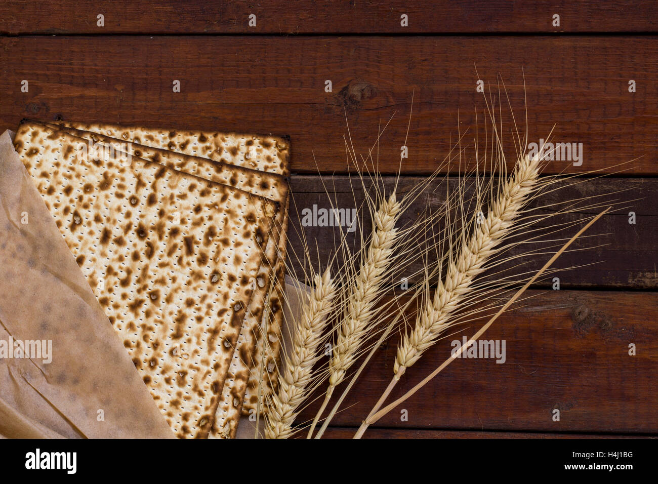 Passover background. Handmade matzoh (Jewish passover bread) over ...