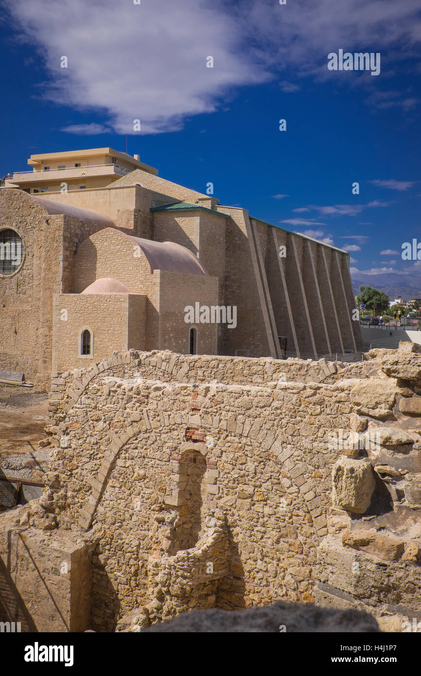 ancient ruins in the city of Heraklion in Crete ,Greece Stock Photo - Alamy