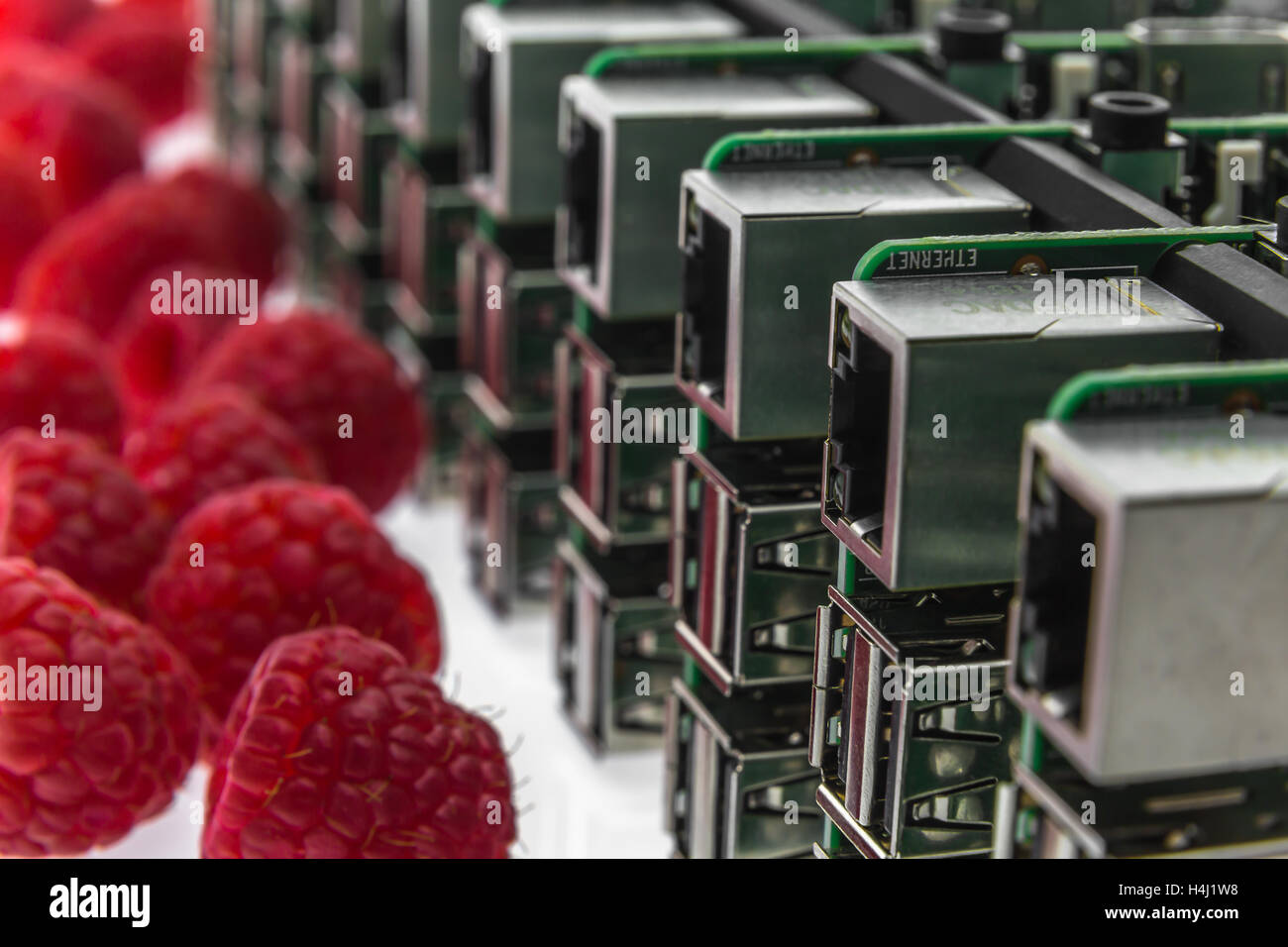 many connectors of circuit boards ready for deployment to a cluster and ...