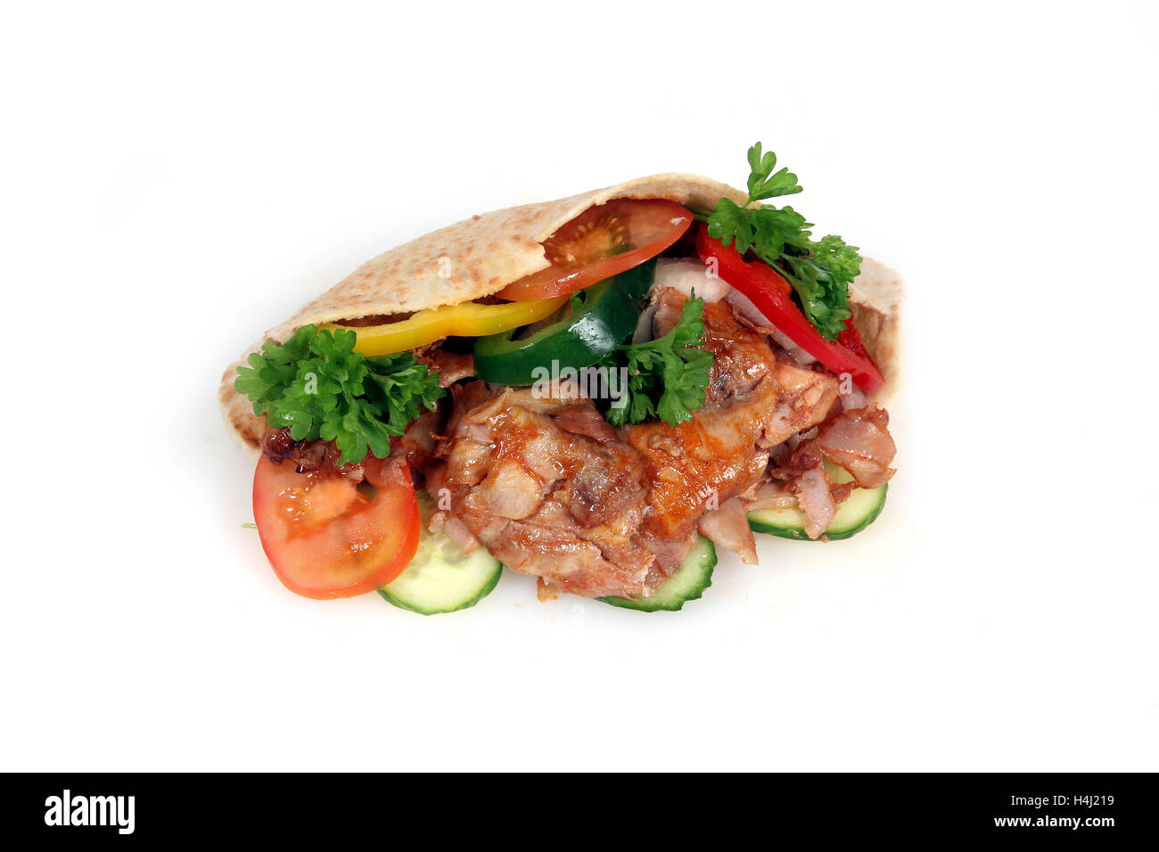 Chicken doner kebab in pita bread Stock Photo - Alamy