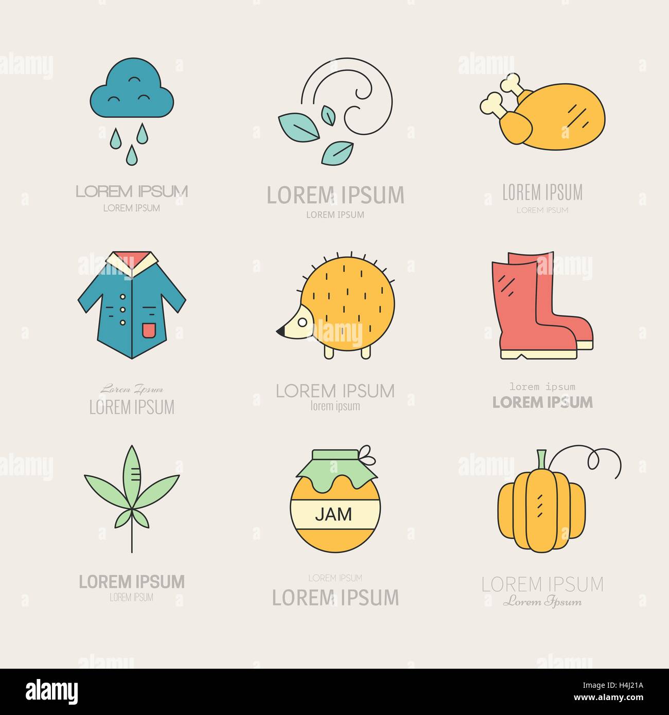 Fall icons hi-res stock photography and images - Alamy