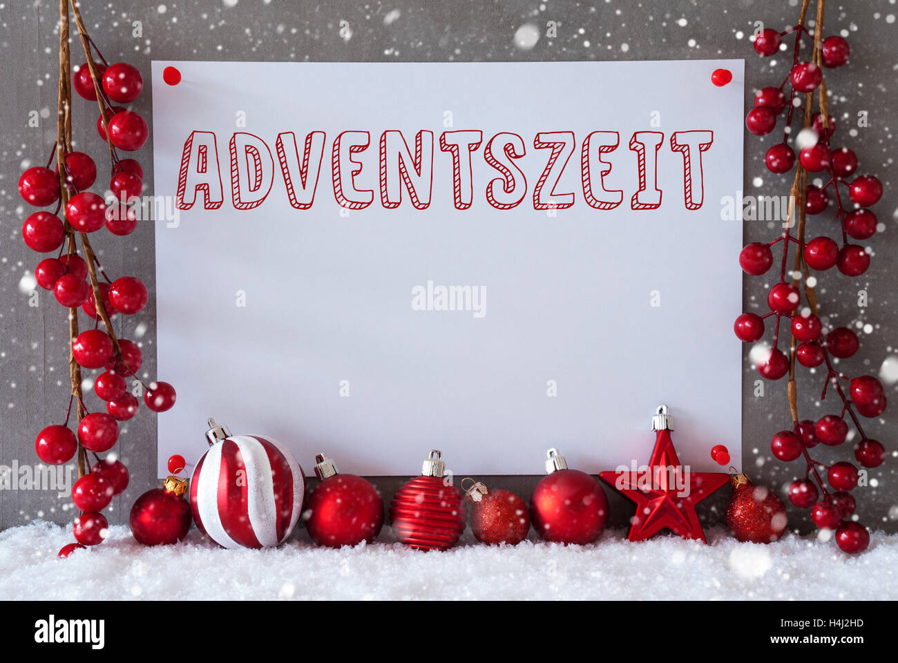 Label, Snowflakes, Christmas Balls, Adventszeit Means Advent Season ...