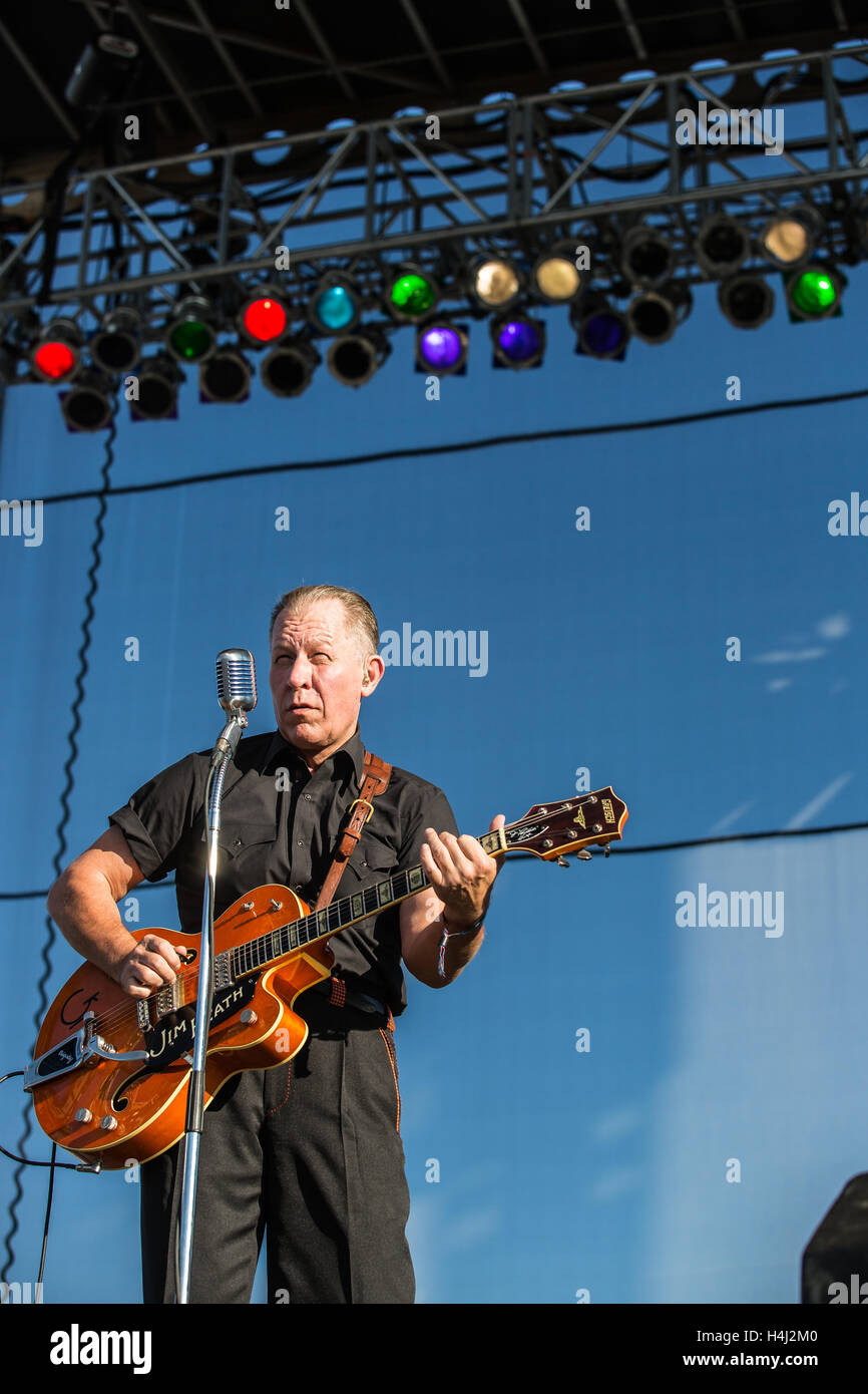 Jim Heath of The Reverend Horton Heat performs at RIOT Fest on Sunday ...